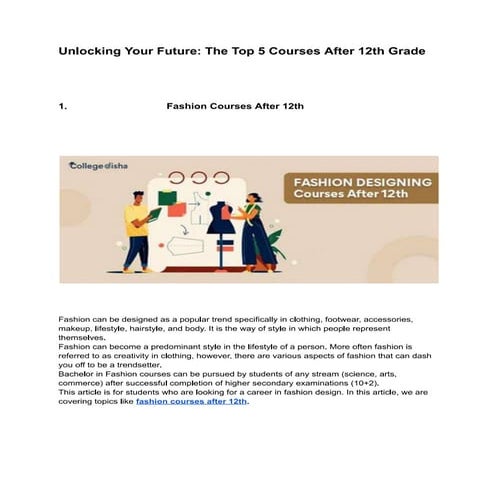 top 5 course after 12 | PDF