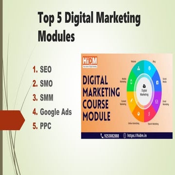 Top 5 Digital Marketing Modules.ppt. 2024 | PPTX