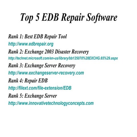 Top 5 EDB Repair Software | PPT