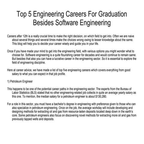 Top 5 engineering_careers_for_graduation_besides_s (1) | PPT