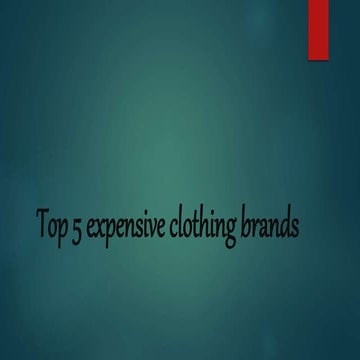 Top 5 expensive clothing brands | PPTX
