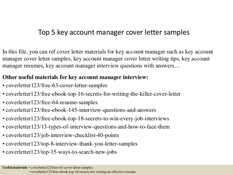Top 5 Key Account Manager Cover Letter Samples Top 5 Key Account Manager Cover Letter Samples