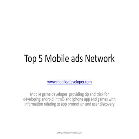 Top 5 mobile ads network | PPTX