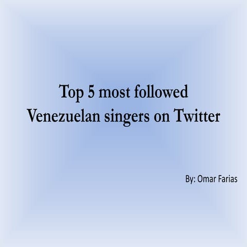 Top 5 most followed Venezuelan singers on Twitter | PPTX