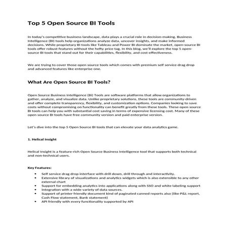 Top 5 Open Source Bi Tools Helical Insightdocx