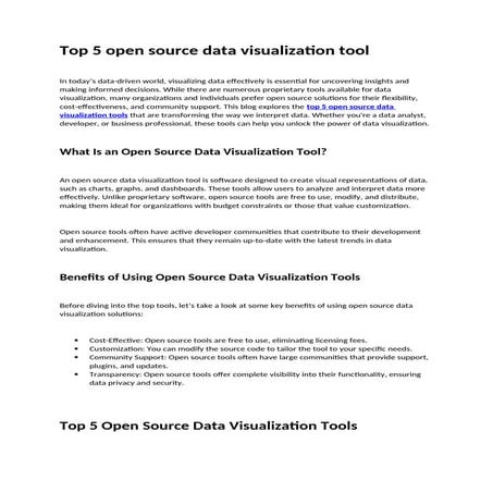 Top 5 Open Source Data Visualization Tools Docx