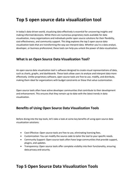 Top 5 Open Source Data Visualization Toolspdf