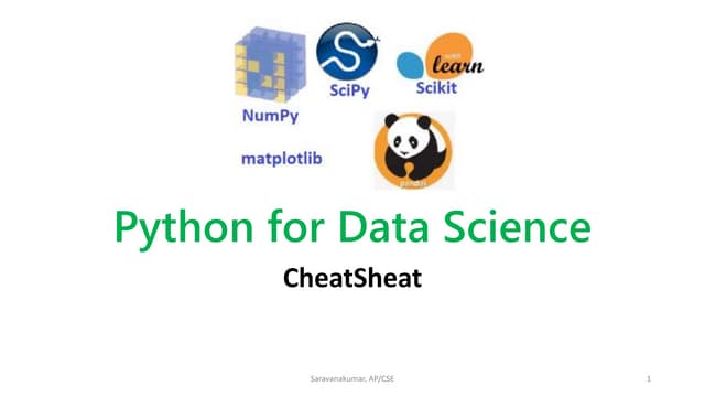 Top 5 Python Libraries For Data Science Cheat Sheat Ppt 0619