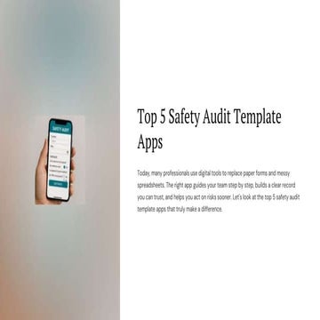 Fire Risk Assessment Checklist PAS 79 with eAuditor Audits and ...