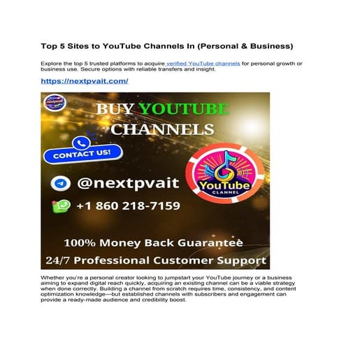 Top 5 Sites to Buy YouTube Channels In (Personal & Business).docx