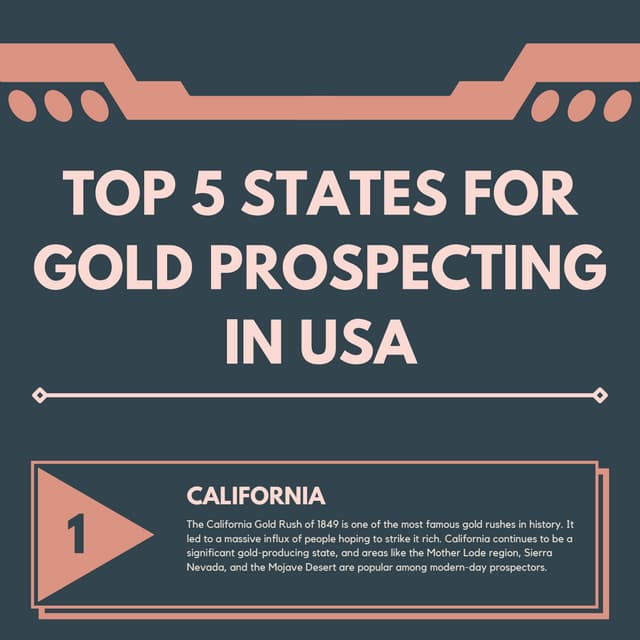 Top 5 States For Gold Prospecting In USA | PDF