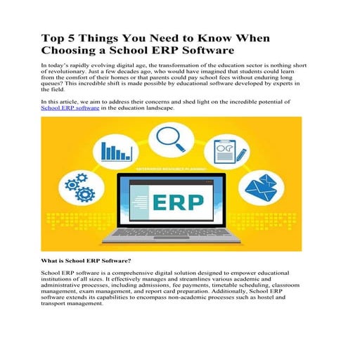 Best ERP Software for Schools in India | Franciscan Solutions | PDF
