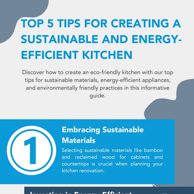 Top 5 Tips for Creating a Sustainable and Energy-Efficient Kitchen | PDF