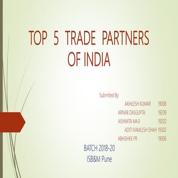 Top 5 trade partners of india | PPTX
