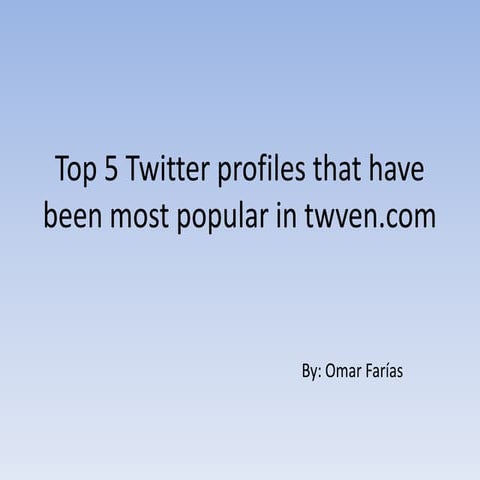 Top 5 twitter profiles that have been most popular in twven.com