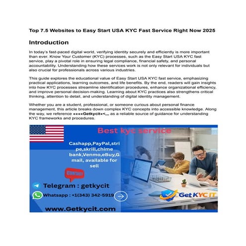 Top 27 Websites to Easy Start USA KYC Fast Service Right Now 2026.pdf