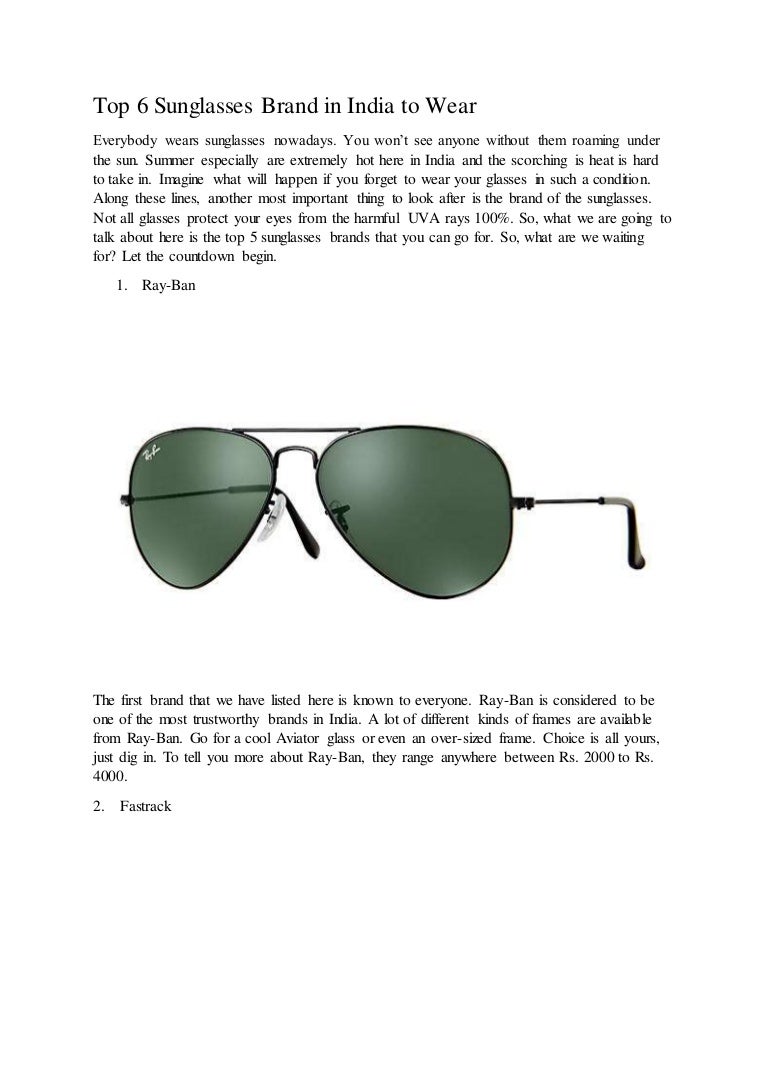 Top 6 Sunglasses Brand In India To Wear With Lens2home top-6-sunglasses-brand-in-india-to-wear-with-lens2home