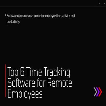 Top 6 Time Tracking Software for Remote Employees | PDF