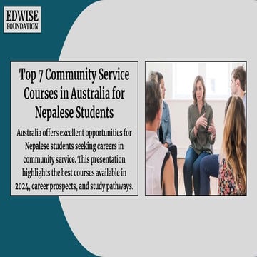 Top 7 Community Service Courses in Australia for Nepalese Students. | PDF