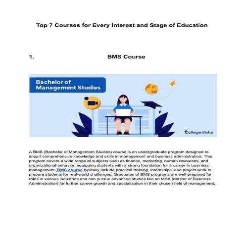 Top 7 Courses for Every Interest and Stage of Education | PDF