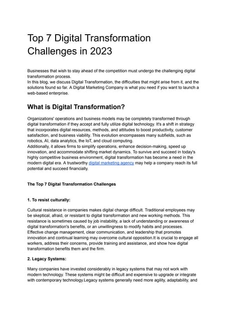 5 Pillars of resilient digital transformation | PDF