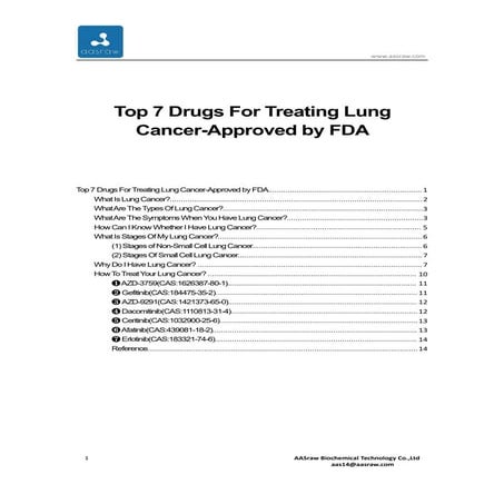 Top 7 drugs for treating lung cancer approved by fda | PDF