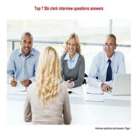 Top 7 sbi clerk interview questions answers | DOC