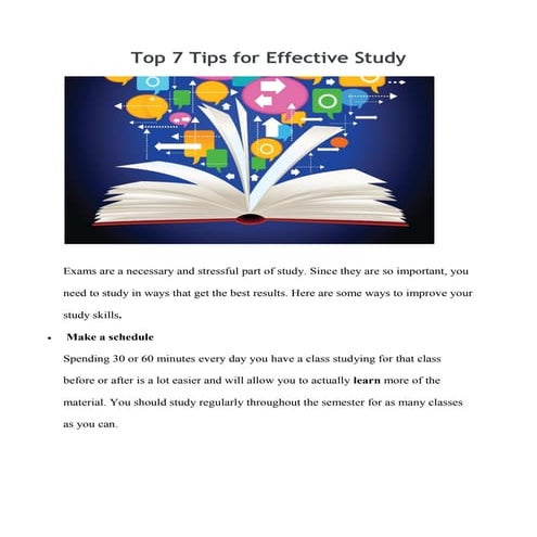 Top 7 Tips for Effective Study | PDF | Educational Assessment | Education