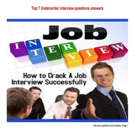 Top 7 underwriter interview questions answers | DOC