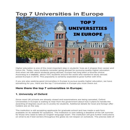 Top 7 Universities in Europe.pdf