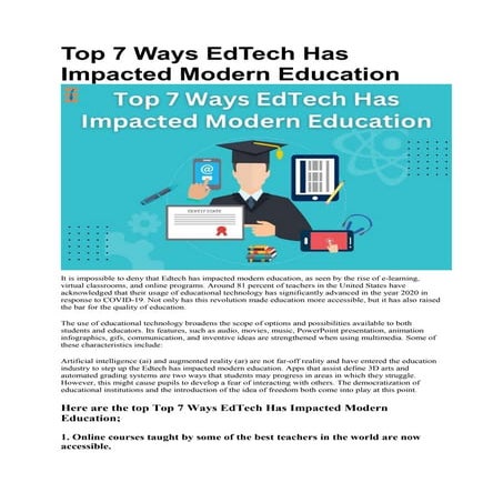 The Role of Technology in Modern Education How EdTech Courses Are ...