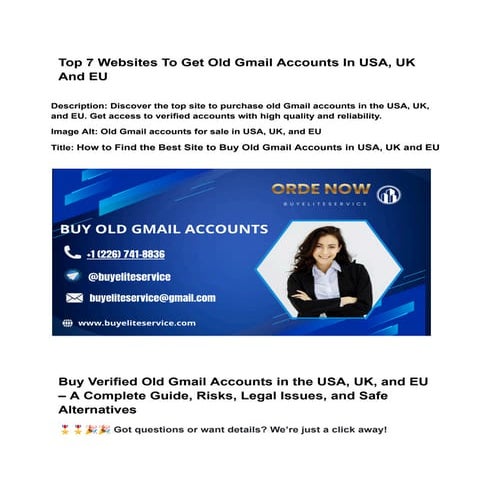 Buy Old Gmail Accounts: Complete Guide to Risks, Scams, and Legal ...
