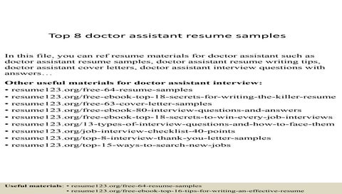 Vet Assistant Resume Examples