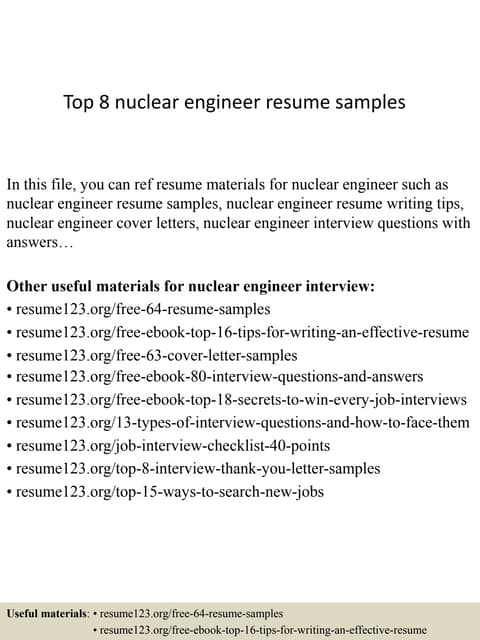 Nuclear engineer english 10 | PPT