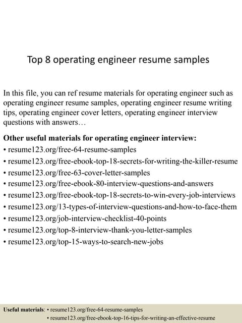 Top 8 systems operator resume samples | PDF