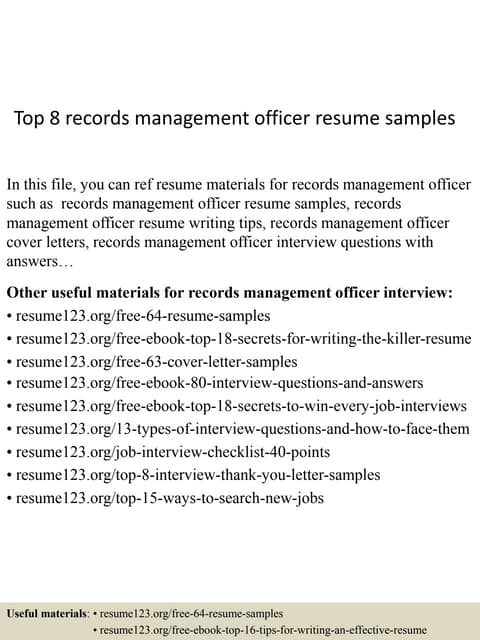 Top 10 records officer interview questions and answers | PPTX