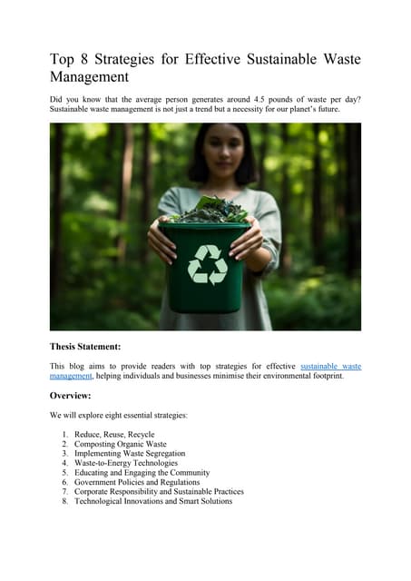 Sustainable Waste Solutions: Redefining Environmental Responsibility | PDF | Environmental ...