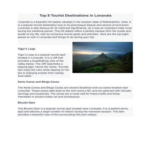 Top 8 Tourist Destinations in Lonavala .pdf