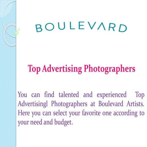 Top Advertising Photographers | PPT