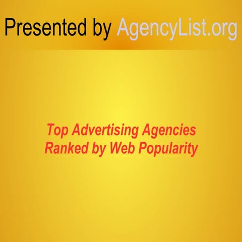 Top Advertising Agencies | PPT
