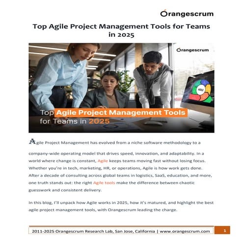 Top Agile Project Management Tools For Teams In 2025 Pdf