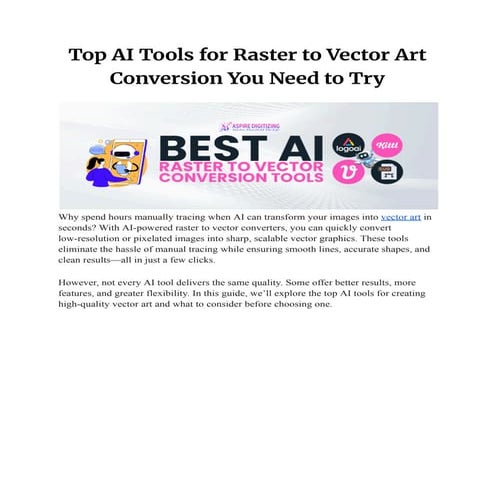 Top AI Tools for Seamless Raster to Vector Art Conversion in 2025 | PDF