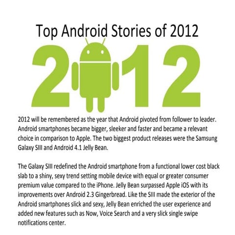 Top android stories of 2012 | PPT