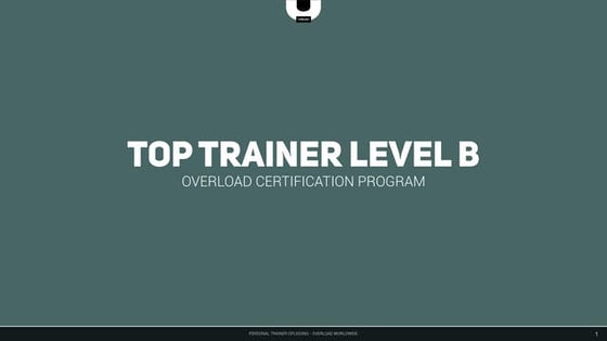 HIGH LEVEL PERSONAL TRAINER WORKSHOP #1 | PPT