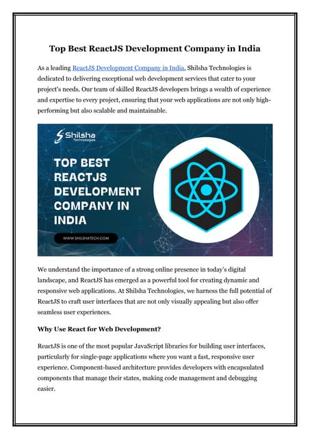 Top Best ReactJS Development Company in India.docx | Free Download Top Best ReactJS Development Company in India.docx | Free Download