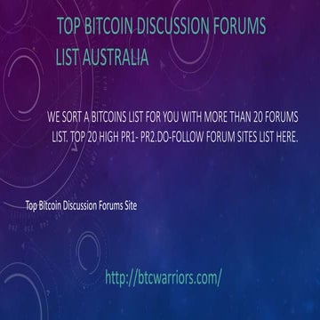 Cryptocurrency Forum Australia | PPT