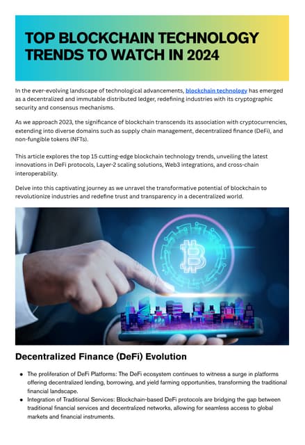 Future Trends in Blockchain Development. | PDF
