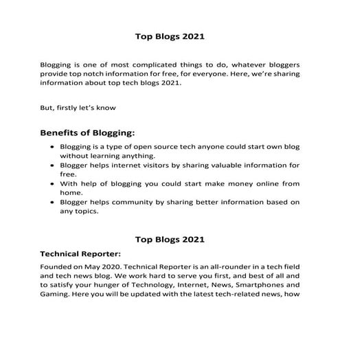 Top blogs 2021 | PDF