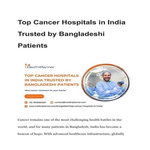 Top Cancer Hospitals in India Trusted by Bangladeshi Patients.pdf