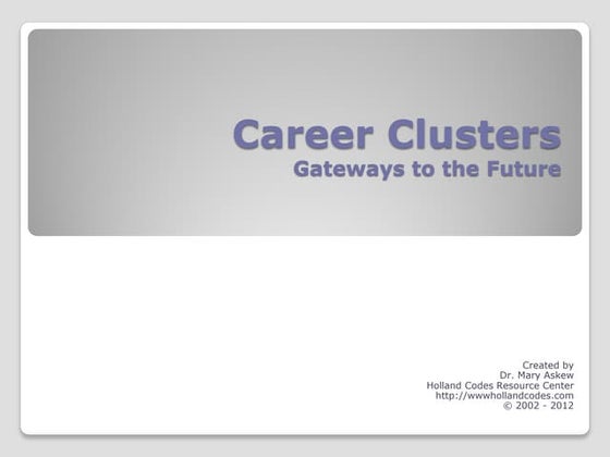 Career clusters for CTE | PPT